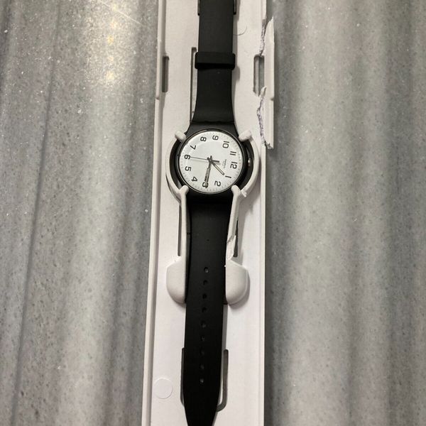 Swatch Twice Again Black Silicone Band Watch SUOB705 FACE IS SIDEWAYS ...