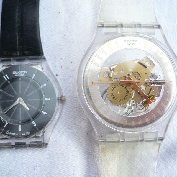 Swatch 2013 Special Celebrate skeleton Watch 1993-2013 + ultra thin ...