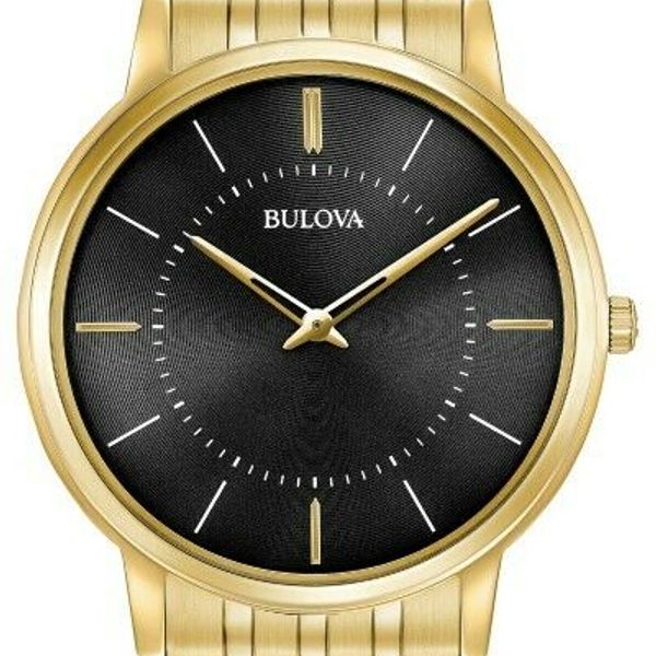 Bulova Men's Classic Collection Analog Gold Ultra Slim Watch 97A127 ...