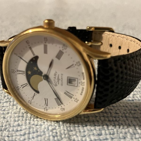 Rotary Swiss Made Moonphase Dress Watch - NOS condition - Mint - Box ...