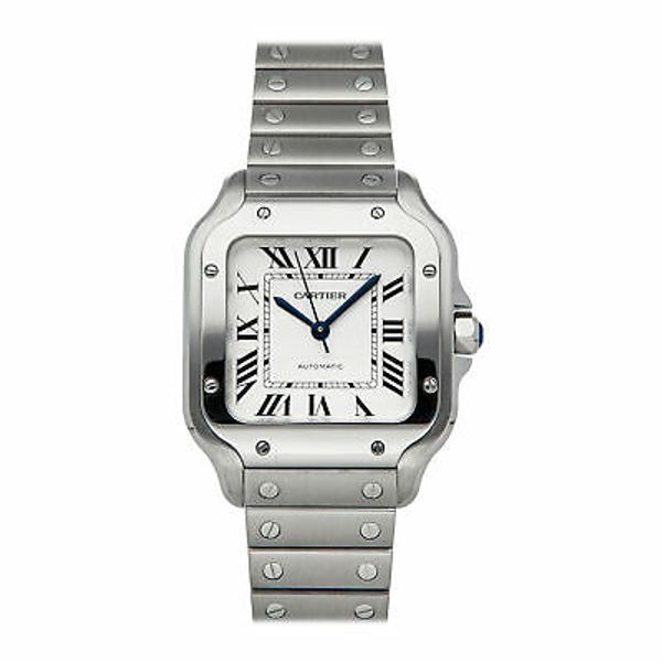 Cartier Santos Medium Auto Steel Mens Bracelet Watch WSSA0010 ...