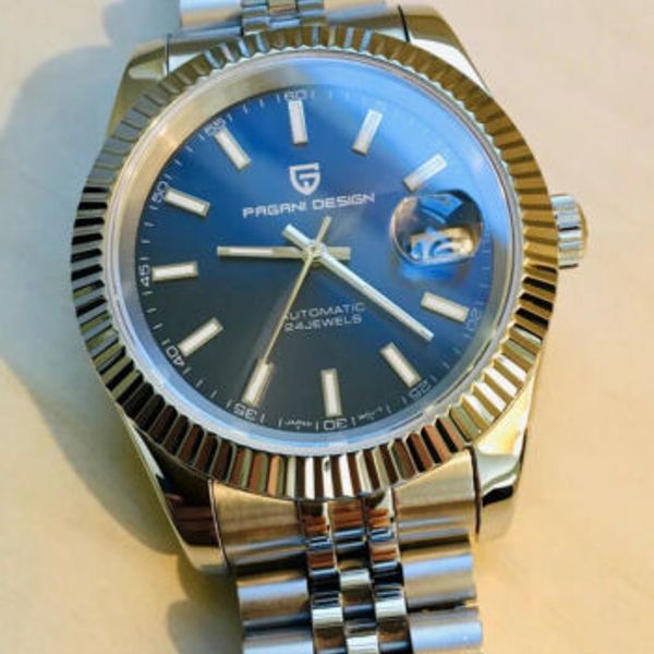 Pagani Design PD-1645 mens automatic blue “Datejust” homage watch w/Seiko NH35A | WatchCharts ...