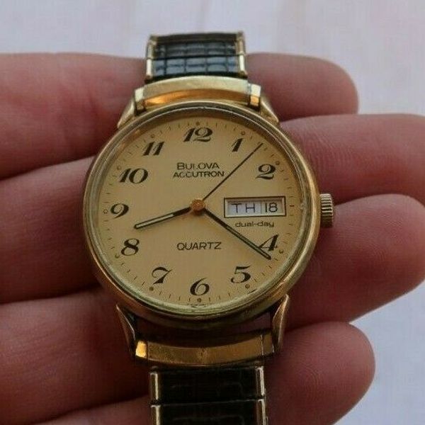 RARE Vintage Men's Bulova Accutron 10K Gold Filled Watch Wristwatch ...