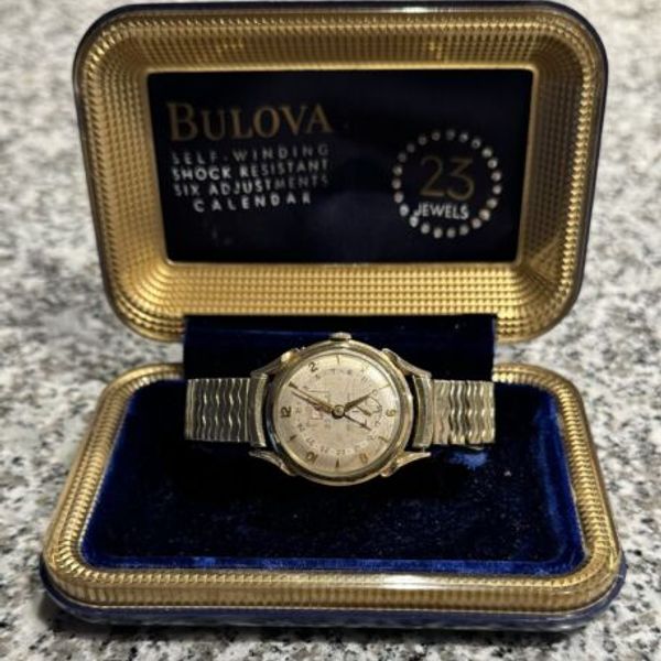Vintage Bulova Calendar Date Pointer Men's Automatic Wristwatch 1963 ...