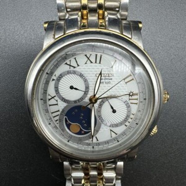 Citizen Eco-Drive Moon Phase 8651 Menâ s Wristwatch / Works Well ...