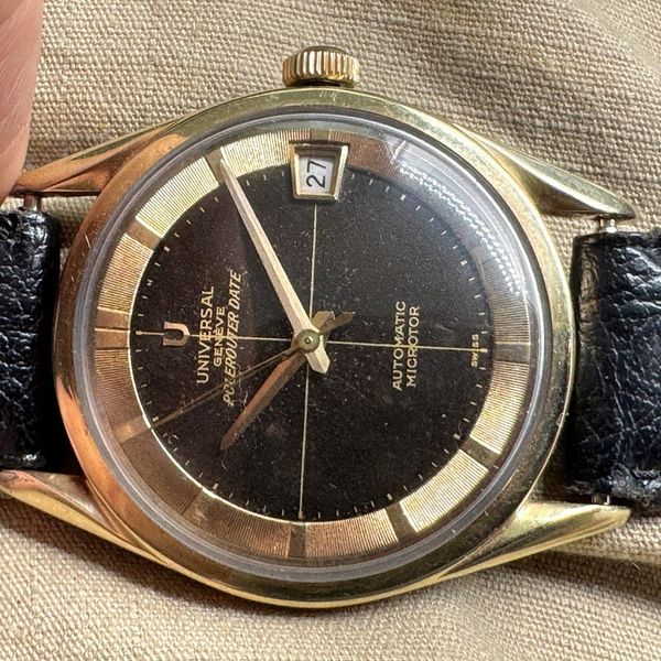 Rare 1960's Universal Geneve Polerouter Date cal. 215-2 Automatic ...