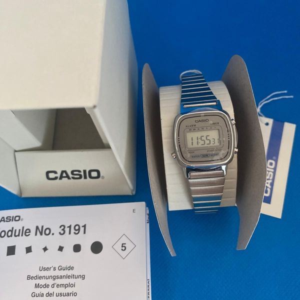 Casio Chrome Coloured Stainless Steel Bracelet Watch LA670WEA Digital ...