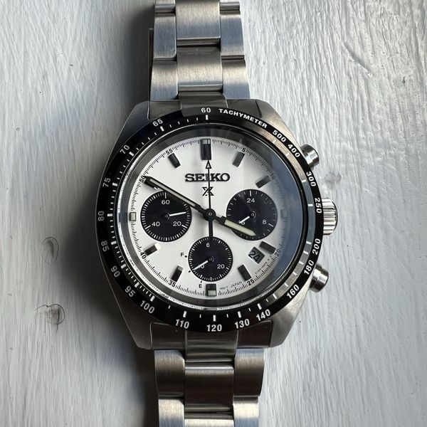 Seiko Prospex Speedtimer White Dial Stainless Steel Bracelet Watch ...