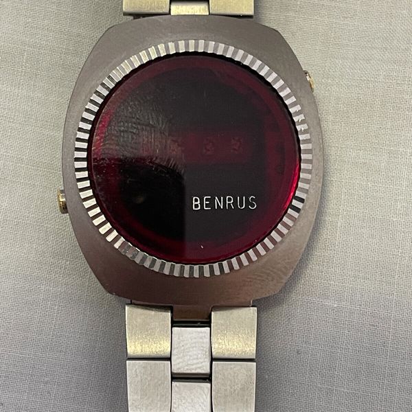 BENRUS Digital Watch-Mens-Vintage-Stainless-For Repair | WatchCharts ...
