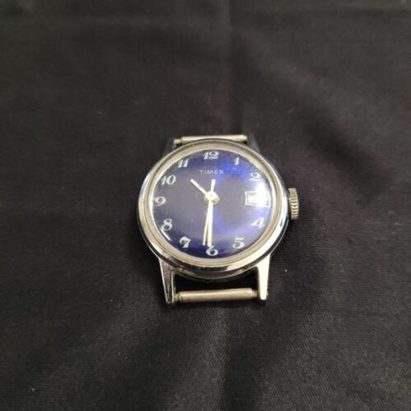 Timex Vintage Child Mechanical Watch face 25mm Blue Dial w/Date for ...