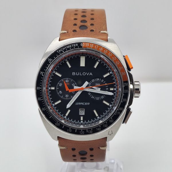 Bulova Racer Black Dial 98B427 Sapphire Crystal Chronograph Men's Watch ...