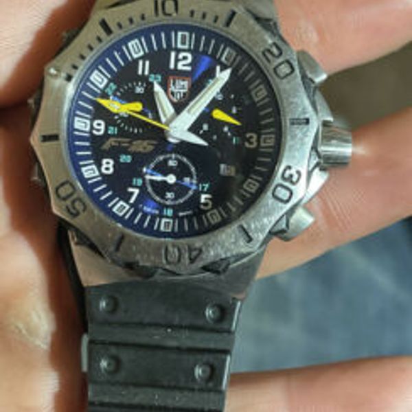 Luminox F-16 Series 600 Chronograph Watch 3HMBM Lockheed Martin Rare ...