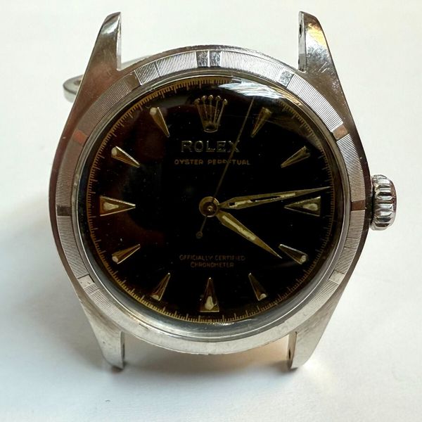 Vintage Rolex Oyster Perpetual ref 6107 SS Black Dial c.1952 ...