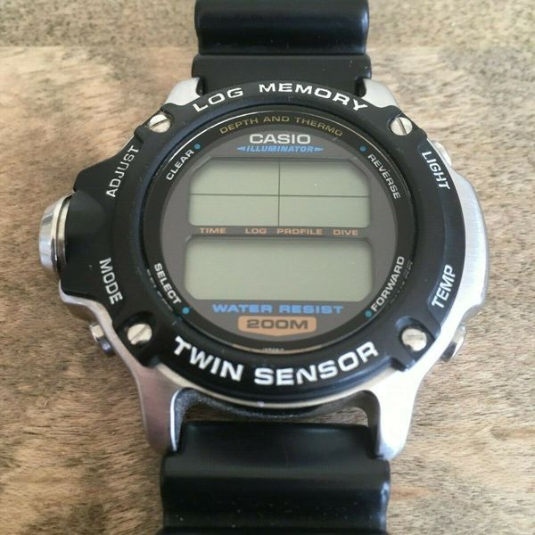 CASIO DEP-610 Air Divers 200M Log Memory Twin Sensor Stainless Steel ...