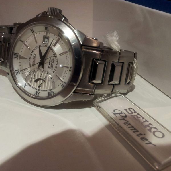 FS: White Face Seiko Premier Kinetic Direct Drive SRG003P1 with Steel ...