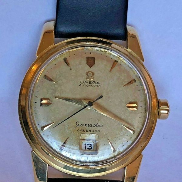 Omega Seamaster automatic bumper watch 18k 355Cal 2737SC rare 6 O'Clock ...