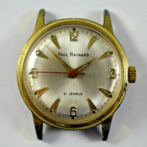 Vintage Paul Raynard Hand Wind Mechanic 21 Jewels Wrist Watch Runs lot ...