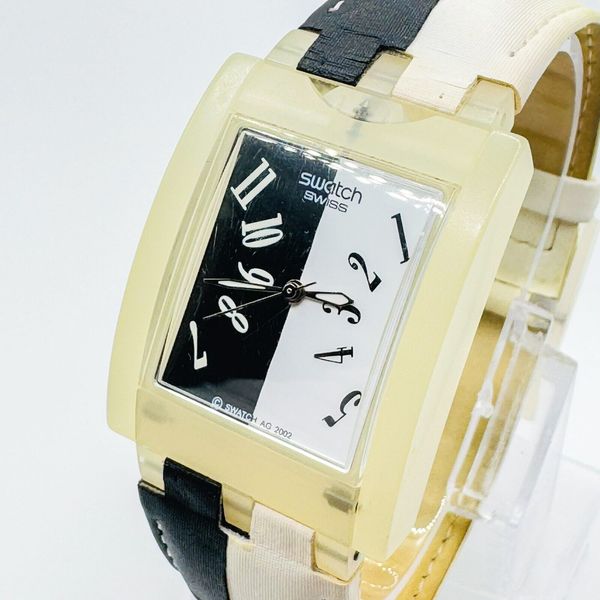 Vintage SWATCH UBIQUITY Wrist Watch Square Turnover Swiss Made SUFK104 ...