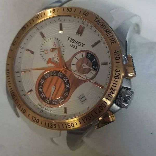 Tissot Veloci T GTS PVD Mens Missing Case Back White Chronograph NO RESERVE | WatchCharts ...