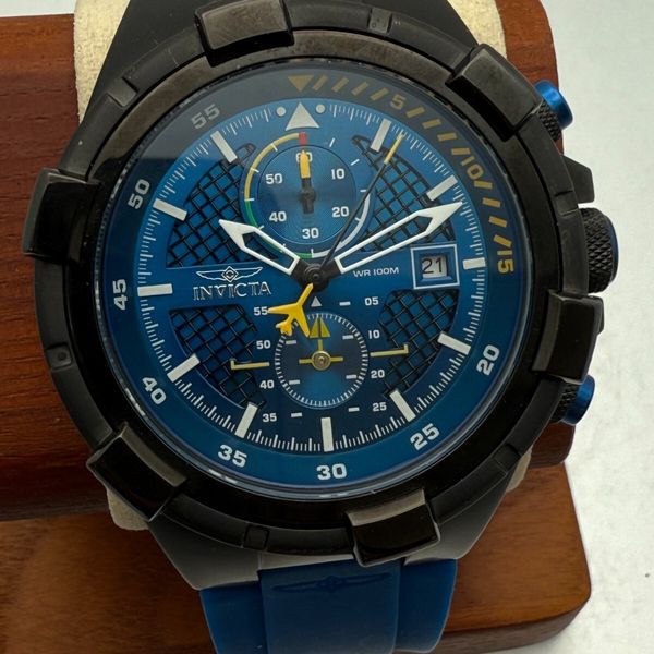 Invicta Aviator Chronograph Menâ s Watch 28092 Blue Dial 48mm Quartz ...