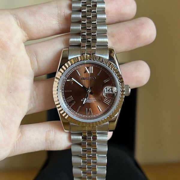 Seiko Mod Roman Chocolate Brown 36mm | WatchCharts Marketplace