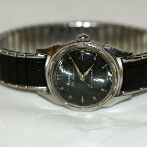 VINTAGE Bulova 23 JEWEL Men's Selfwinding WATCH WITH BLACK Sunburst ...
