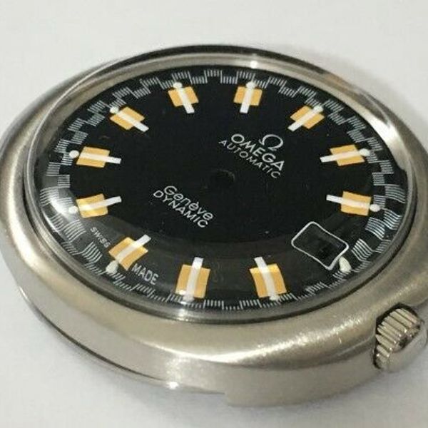 OMEGA GENEVE DYNAMIC BLACK RACER DIAL WATCH CASE COMPLETE SET ...