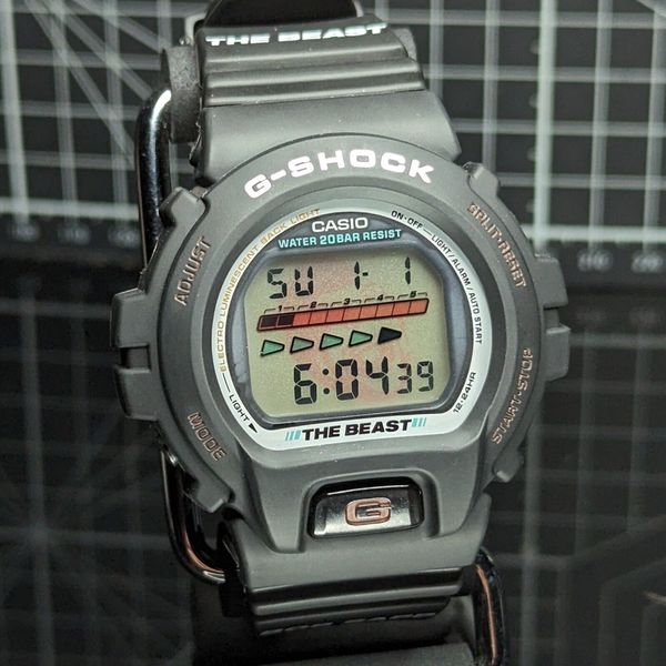 Casio G-Shock DW-6600 x The BEAST Bob Sapp Rare Vintage Fox-Fire Black ...