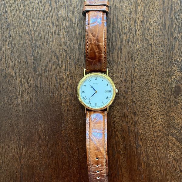 Seiko 7N39-0A19 ~ Menâ s Watch ~ New Battery ~ Original Calf Leather ...