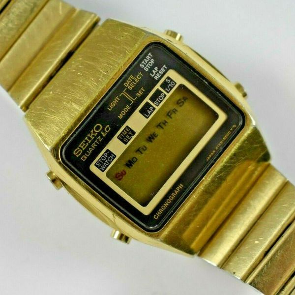 Vintage Seiko Quartz LC Chronograph A128-5009 Mens Watch w/Original ...