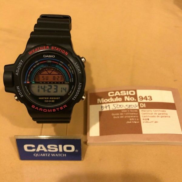 Rare Vintage Casio 943 weather station barometer BM-500w Japan NOS ...