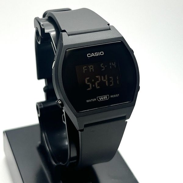 Casio Digital SPORTS watch LADIES UNISEX ALL BLACK REVERSE DISPLAY ...