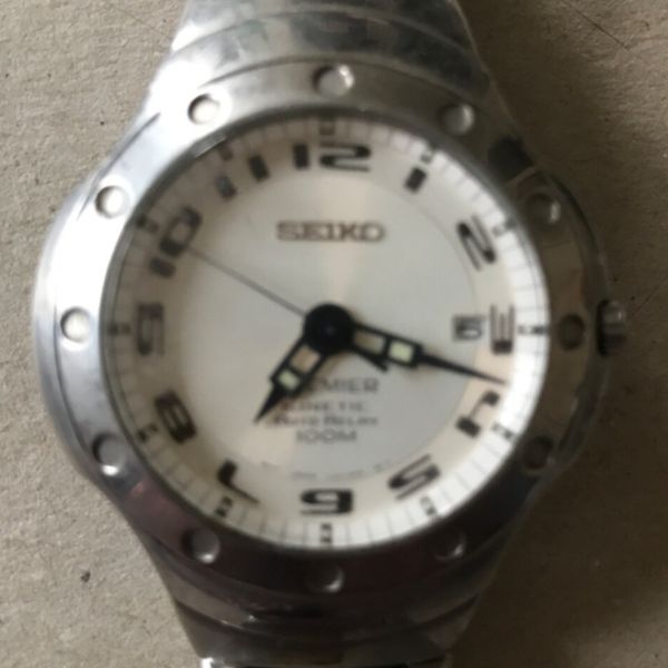 1990s Seiko 5J22-0D60 kinetic Auto Relay pearl white face watch | WatchCharts Marketplace
