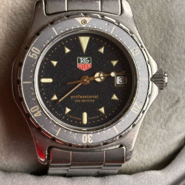 SUPERB TAG HEUER 2000 36MM BLACK MOONDUST DIAL BRACELET WATCH + BOX ...
