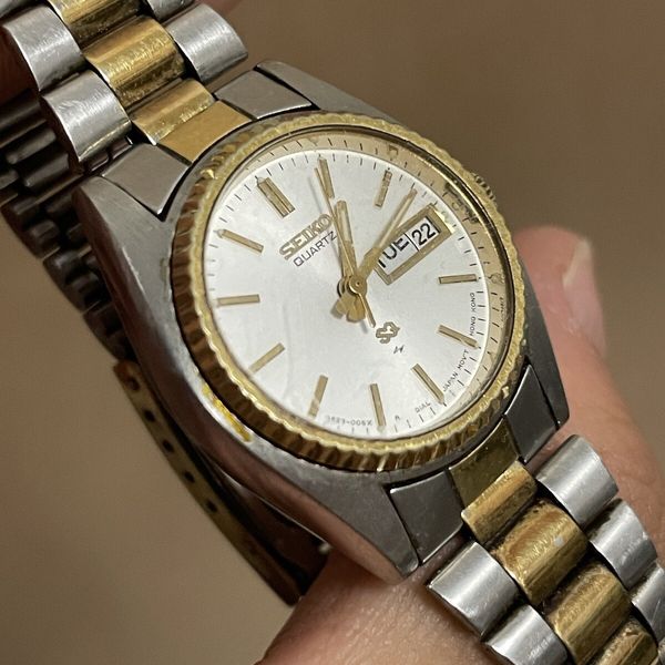 Vintage Seiko Quartz Womenâ s Watch Dial 8523-0059 Gold Silver 2 Tone ...