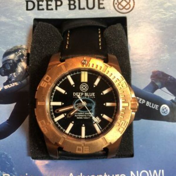 NWOT Deep Blue Bronze (CuSn6) Daynight Trigalight T-100 Automatic Diver ...
