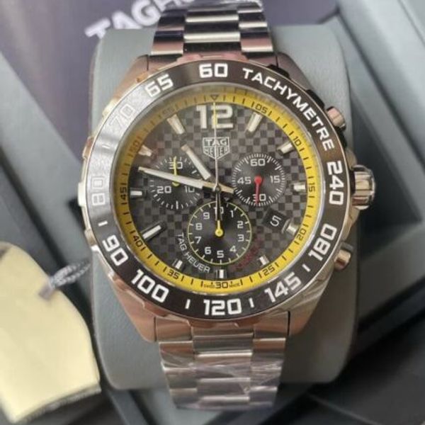 NEW TAG Heuer Formula 1 Chronograph Black & Yellow Caz101AC.BA0842 Â£ ...