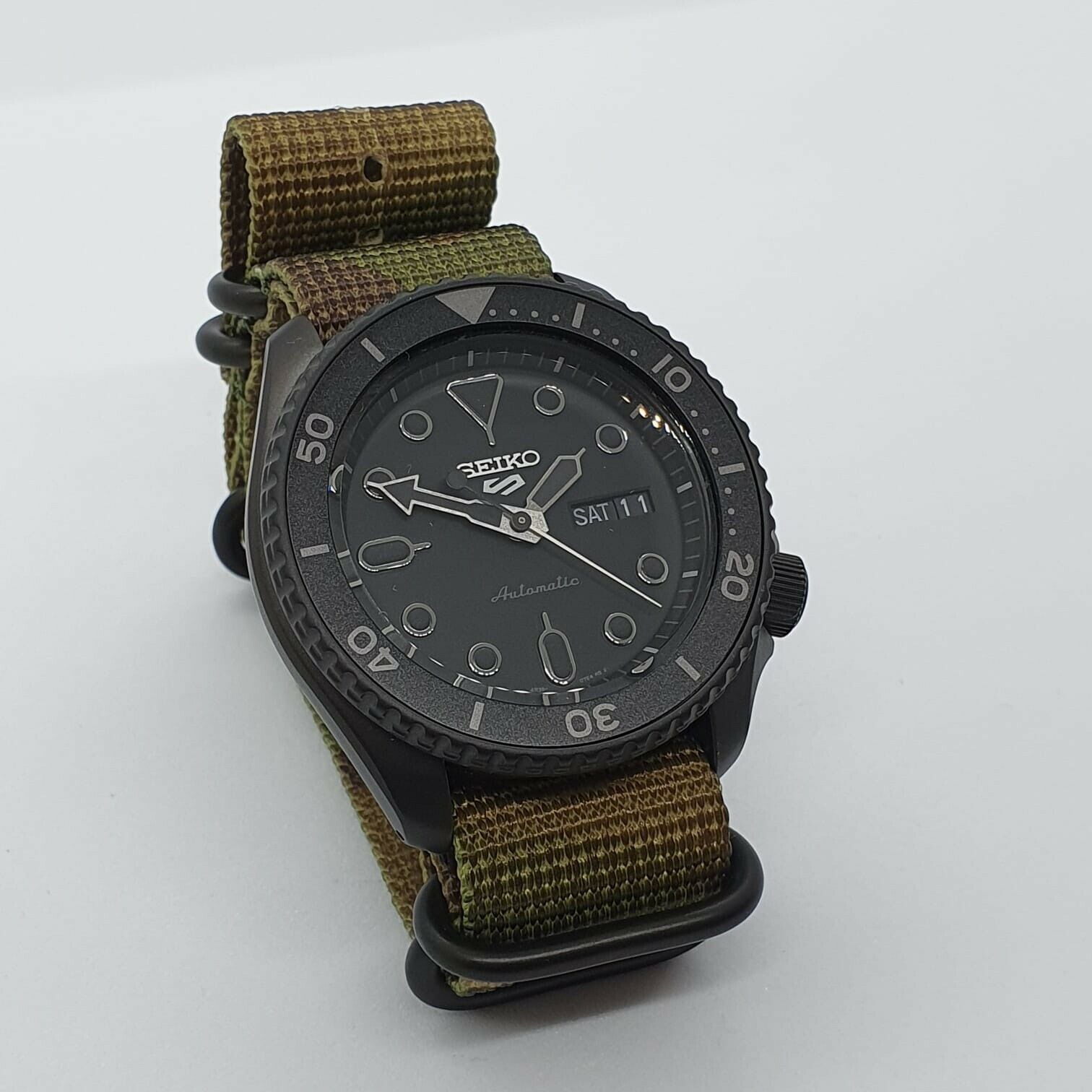 Seiko 5 Sports Automatic SRPD79K Black Stealth 100M WR extra NATO ...