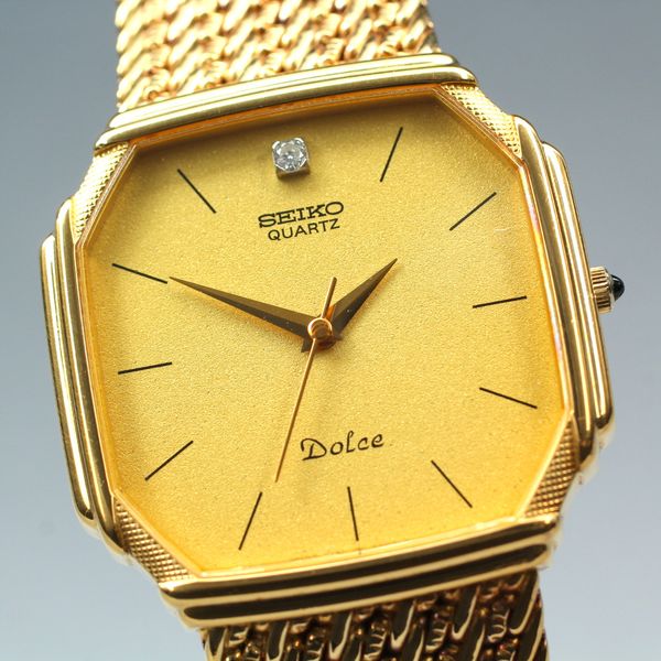 VVintage 1984 [N MINT] SEIKO Dolce 7731-5000 Gold Diamond Mens Quartz WatchJAPAN | WatchCharts ...