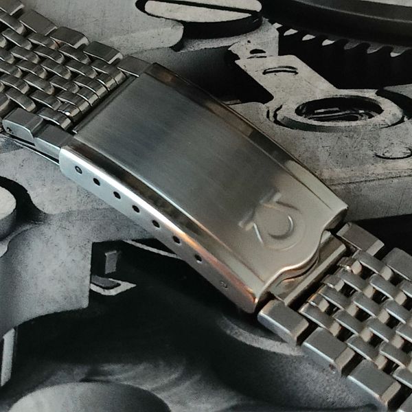 Omega Rice Grain Stainless Steel Band Signed Deployment Clasp ...