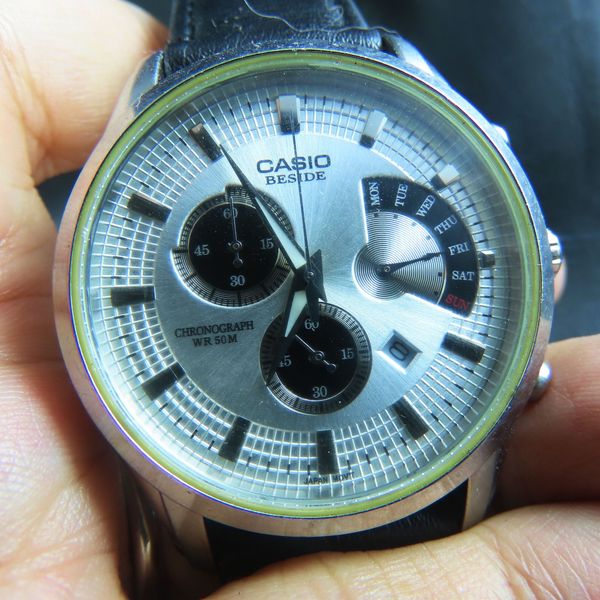 BEM-501 Casio Beside Chronograph Daydate Quartz Men Watch | WatchCharts ...