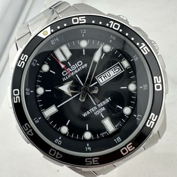 Casio MTD-1079 Men's Watch Diver 44mm Scratched - New Battery ...