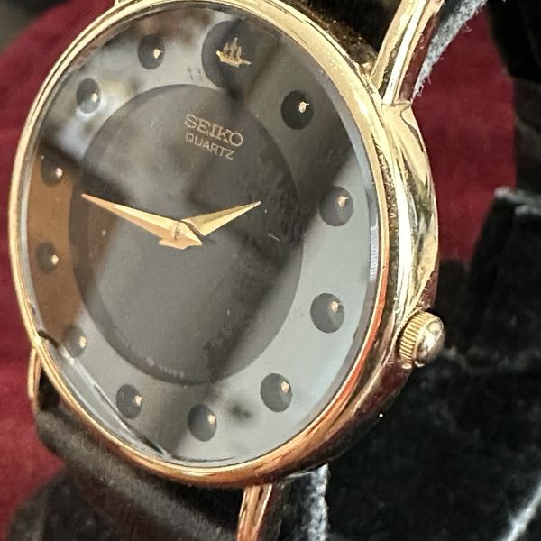 Vintage Seiko Mens Dress Watch Gold Tone 32mm Black Dial 5Y30-515A Works *Read* | WatchCharts ...