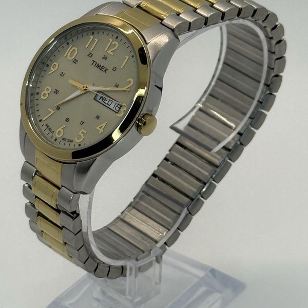 Timex Indiglo Men's Two Tone Stainless Steel Watch | WatchCharts ...