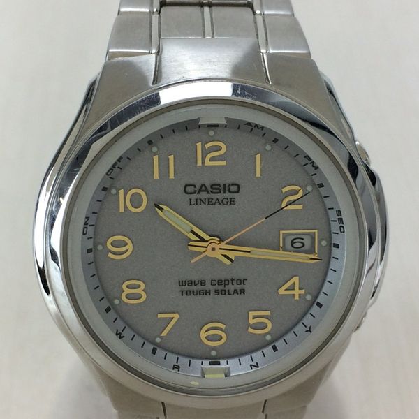 CASIO LINEAGE Solar Analog SS SLV LIW-110 #86AC VERYGOOD Wristwatch F/S ...