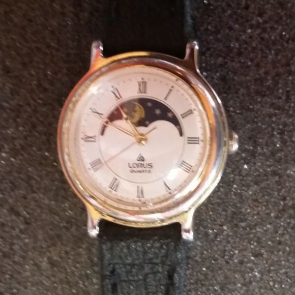 Vintage Lorus Seiko Moon Phase Quartz Watch with new strap and battery ...
