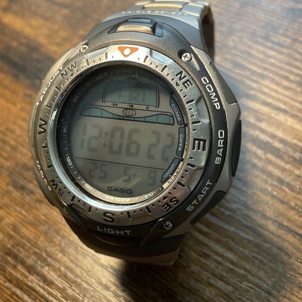 Casio Vintage Digital Watch Sea Pathfinder Triple Sensor Moon Baro 2274 ...