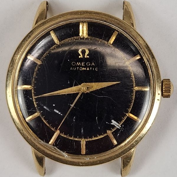 Vintage 1950â s Omega 14k Solid Yellow Gold Mens Bumper Automatic Watch ...