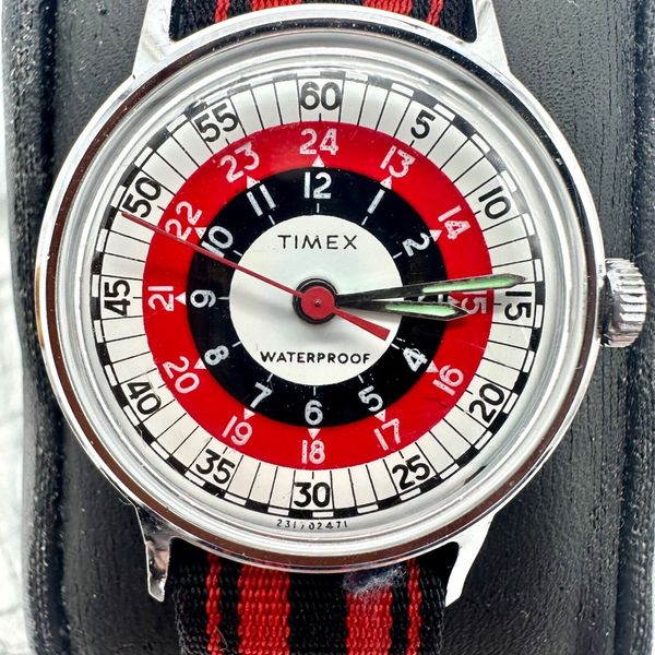 Rare Vintage Timex Bullseye Sprite Wind Up Wristwatch 231702472- Runs ...