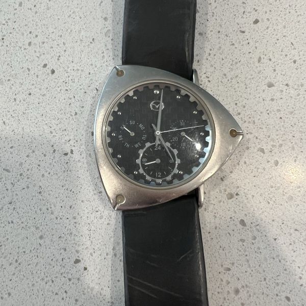 Mazda Rotary II Engine Leather Quartz Black Dial Men's Watch From Japan ...